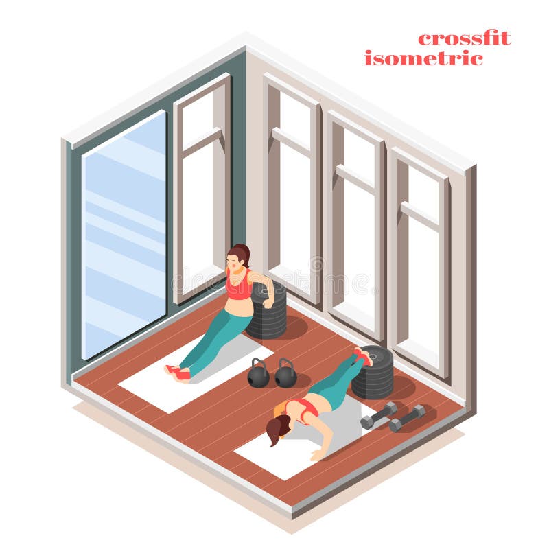 Fitness Workout Isometric Composition Stock Vector - Illustration of ...
