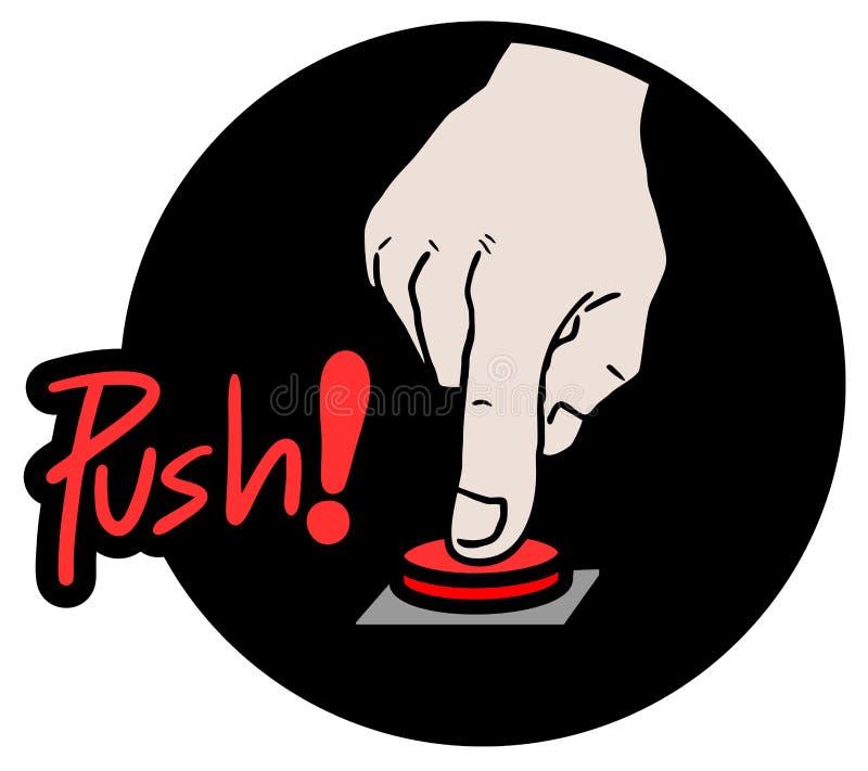 Push red button stock vector. Illustration of demonstration - 28359009