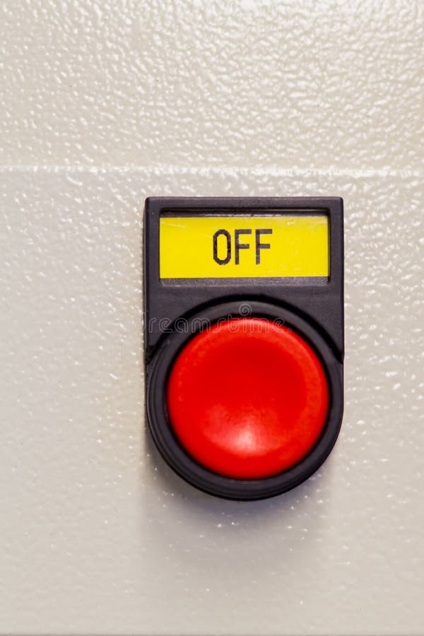 Push Red Button Off on Device Stock Photo - Image of industrial, energy ...
