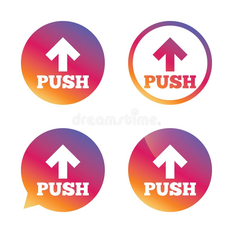 Push Sign Icon. Press Arrow Symbol. Stock Vector - Illustration of ...