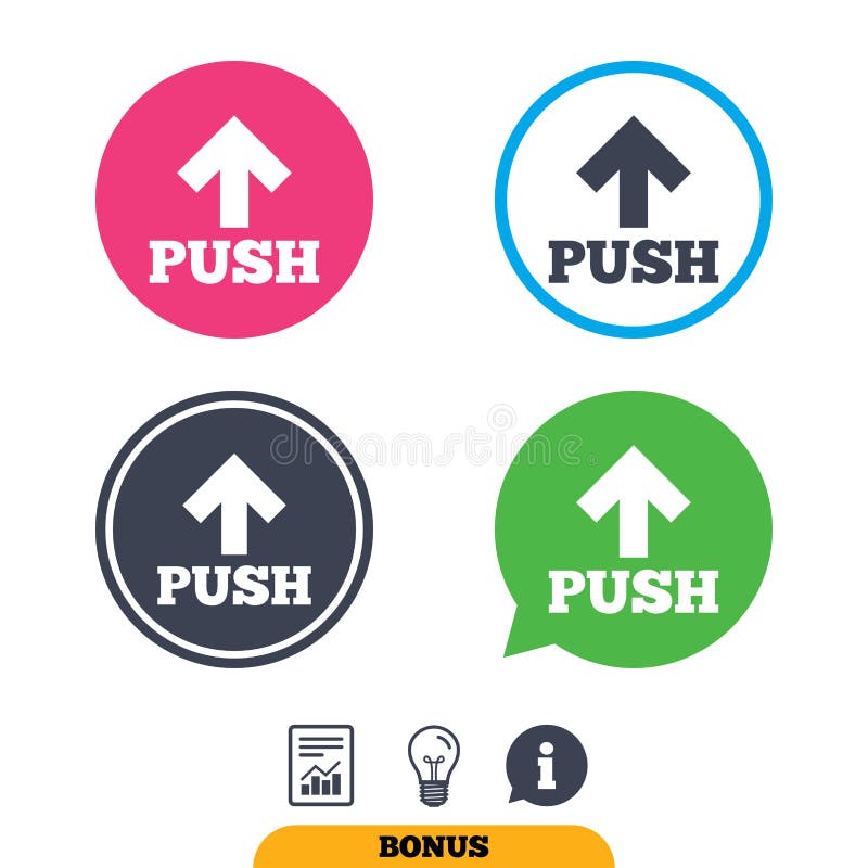 Push Sign Icon. Press Arrow Symbol. Stock Vector - Illustration of ...
