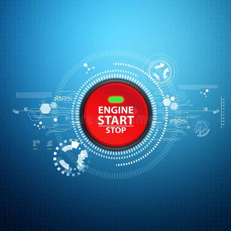 Push Start Button To Power Stock Illustrations – 232 Push Start Button ...