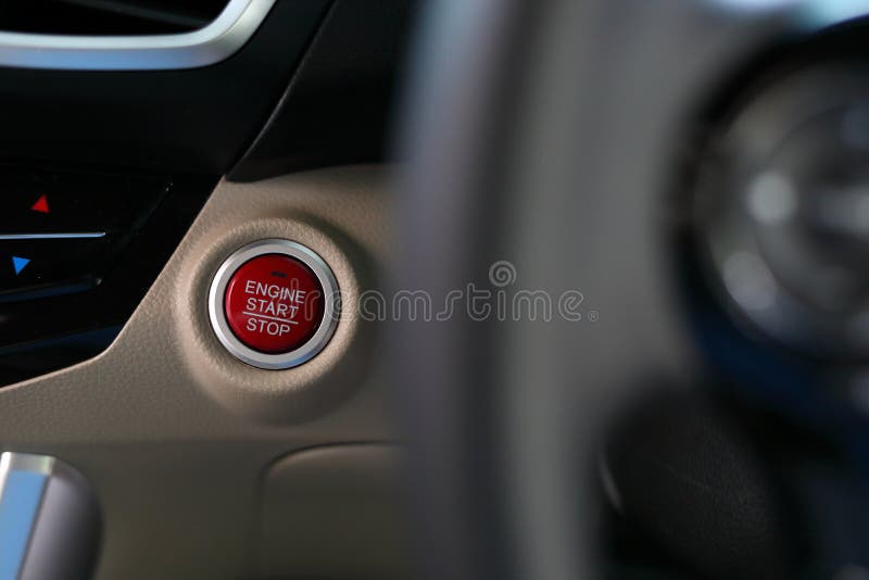 Push Start and Stop Engine Button of Vehicle Stock Image - Image of ...