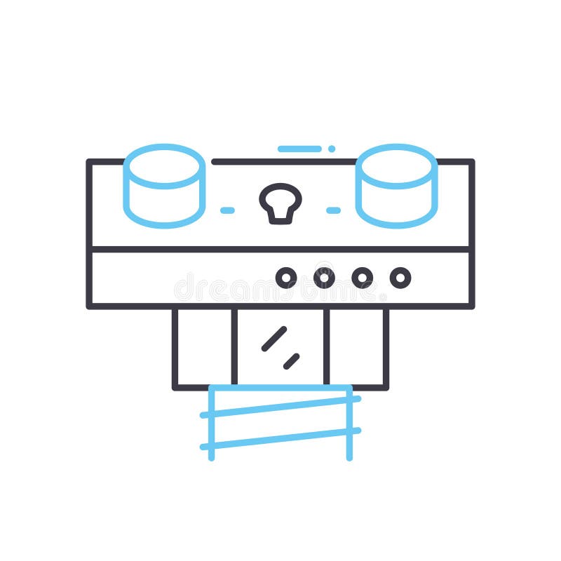 Push Switch Line Icon, Outline Symbol, Vector Illustration, Concept ...