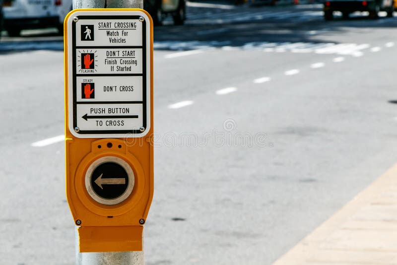 Push to cross stock photo. Image of instructions, urban - 93709484