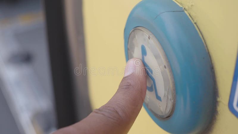 Push To Open Disabled Button in a Metro Train . Stock Video - Video of ...