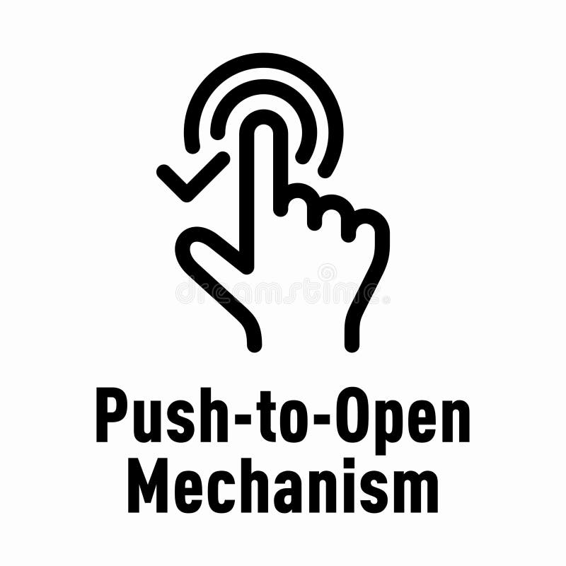 Push To Open Mechanism Vector Information Sign Stock Vector ...