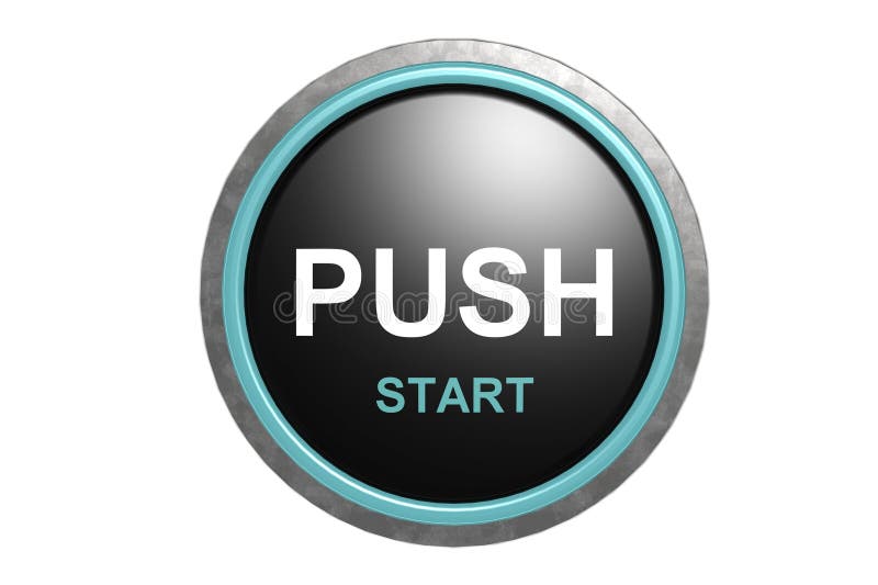 Push to start black button stock illustration. Illustration of round ...