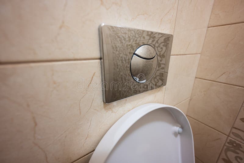Push Toilet Flush Press with Two Separate Buttons Stock Photo - Image ...
