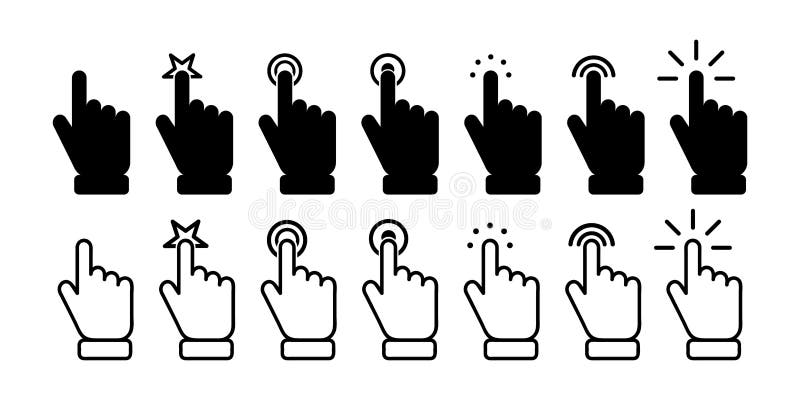 Push Touchscreen Icon. Touch Vector Icon Set. Flat Touch Icon for ...