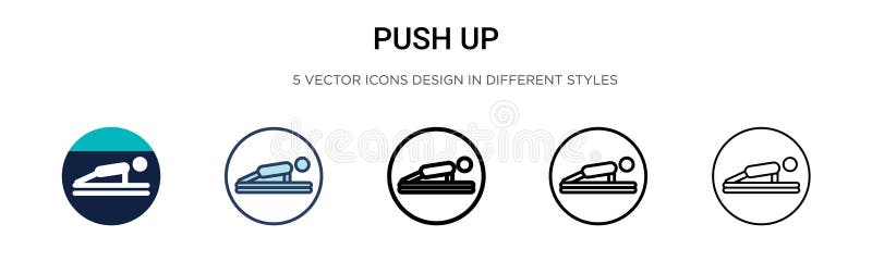 Push Up Icon in Filled, Thin Line, Outline and Stroke Style. Vector ...