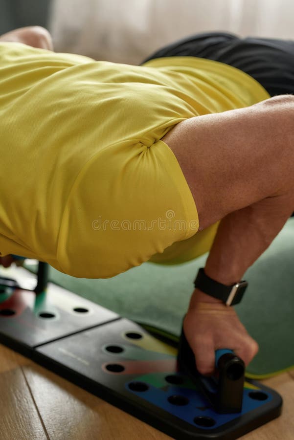Push Up Training System Used by Strong Man Stock Photo - Image of ...