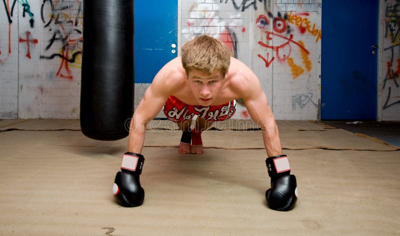 Push-ups stock image. Image of boxer, combat, caucasian - 13169981