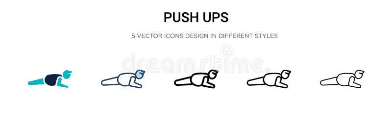 Push Ups Icon in Filled, Thin Line, Outline and Stroke Style. Vector ...