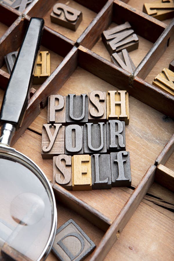 Push Yourself Motivation Formed with Plastic Tiles Stock Photo - Image ...