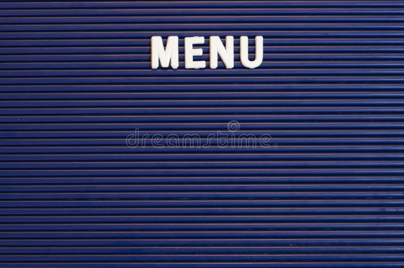 Menu. the Letters of the English Alphabet from Crispy Bread Crumbs ...