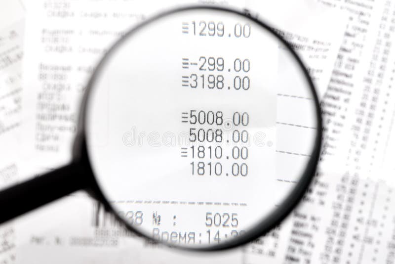 Pushdown Checks and Magnifier Stock Image - Image of plus, commercial ...