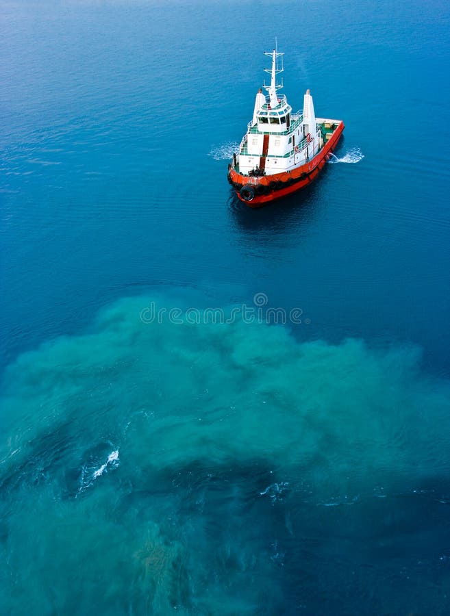 Pusher tug stock photo. Image of leaking, pollution, transport - 33798654
