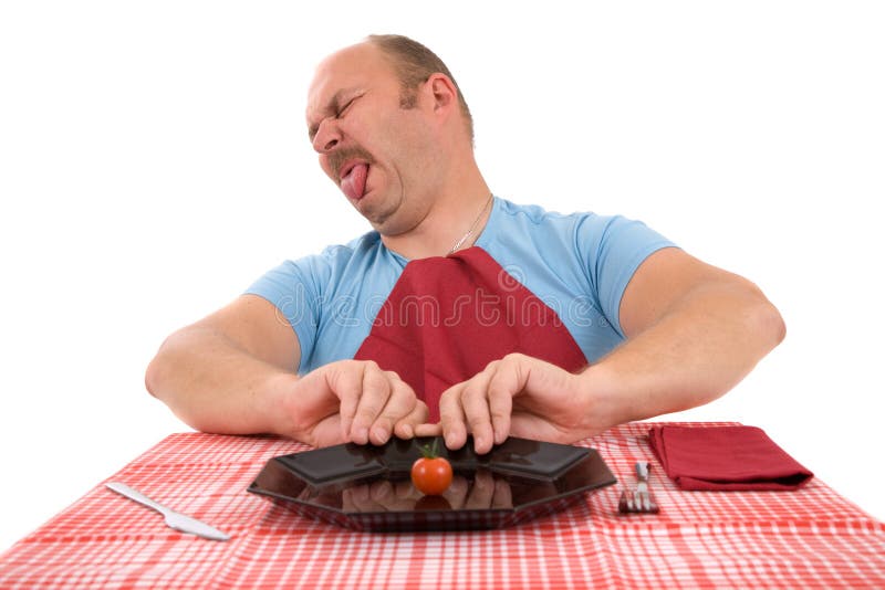 Pushing away the plate stock image. Image of balding, obnoxious - 3334083