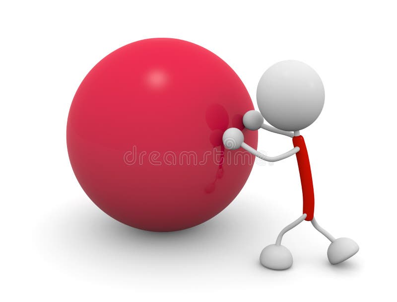 Pushing a ball stock illustration. Illustration of roll - 265817107