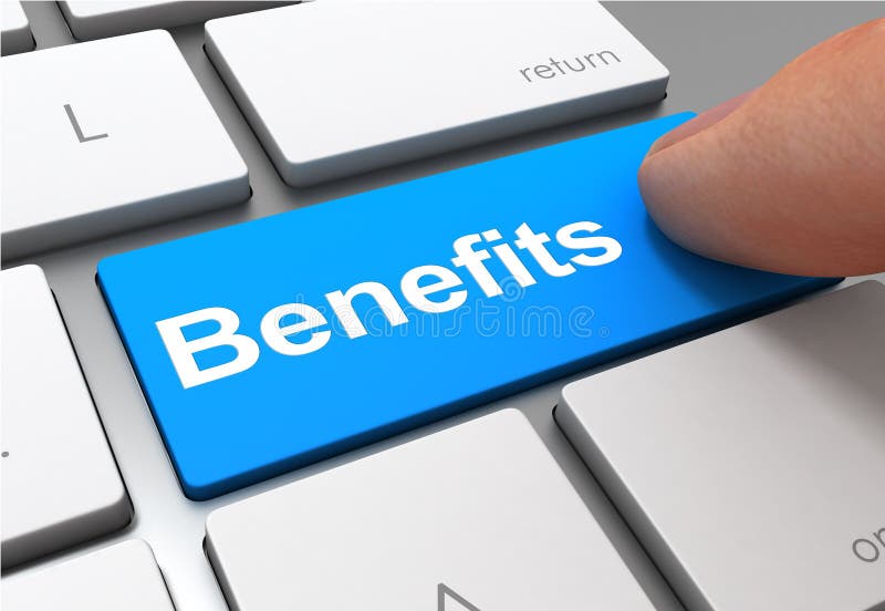 Benefits Button Concept 3d Illustration Stock Illustration ...