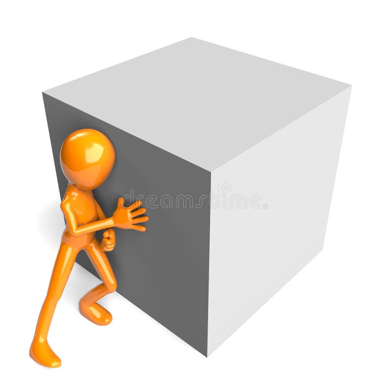 Pushing block stock illustration. Illustration of cubic - 22684015