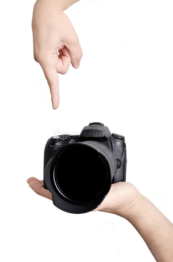 Pushing button on camera stock image. Image of sharp - 20766245