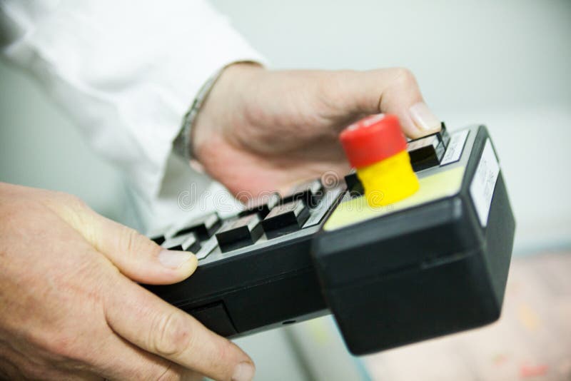 Pushing The Button On The Control Panel Stock Image - Image of panel ...