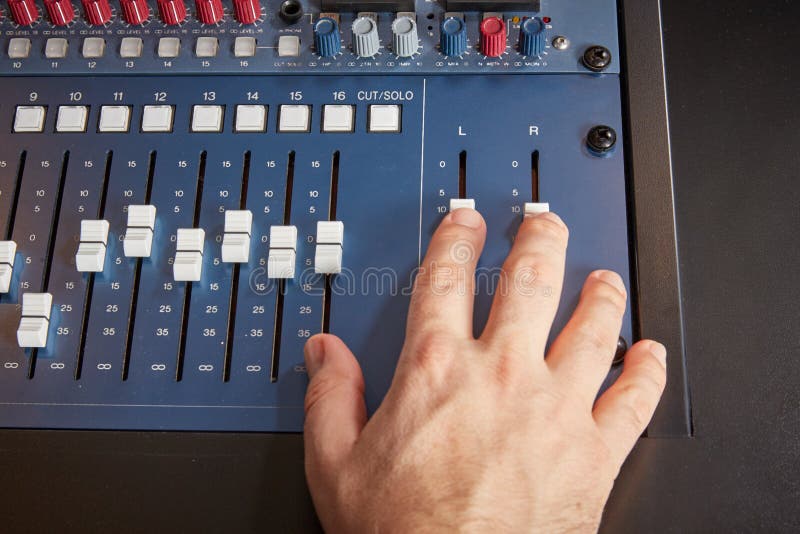 Pushing the Faders on a Mixing Desk Stock Photo - Image of mixer, adjusting: 65685672