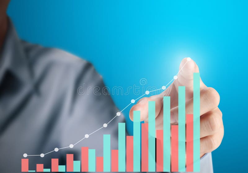Pushing the graph stock illustration. Illustration of digital - 46464822
