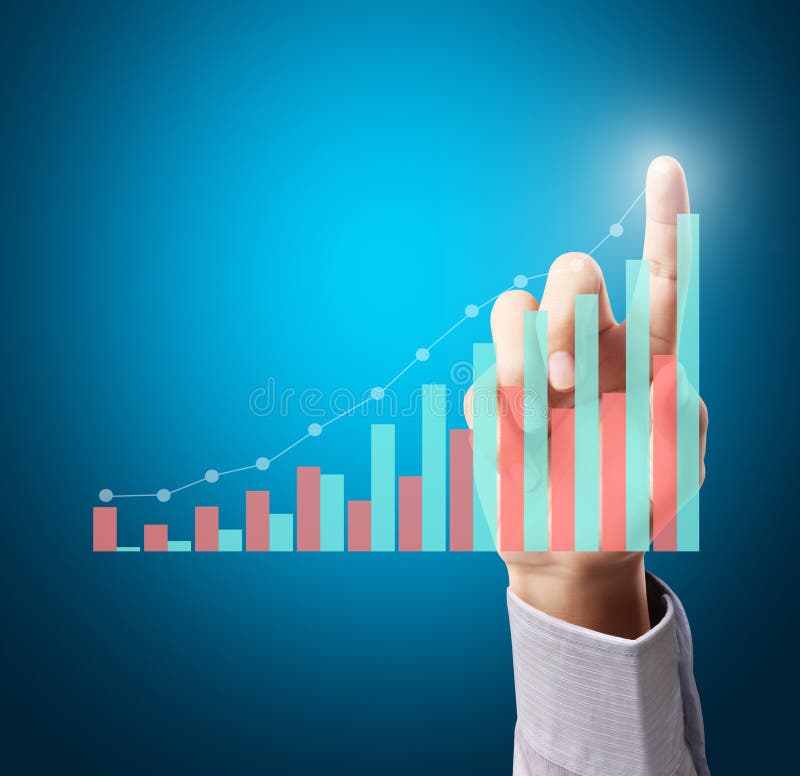 Pushing the graph stock illustration. Illustration of corporate - 46465070