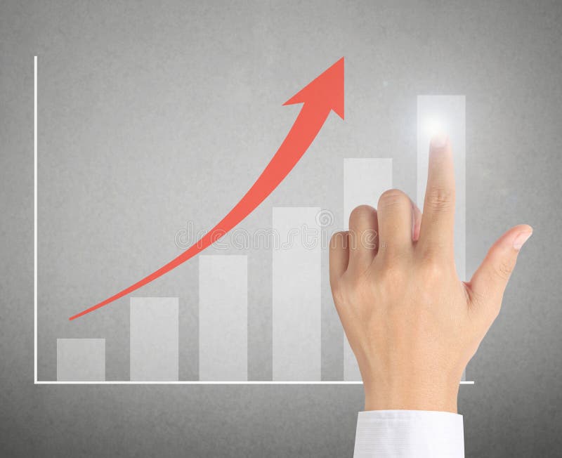 Pushing the graph stock illustration. Illustration of investment - 37865909