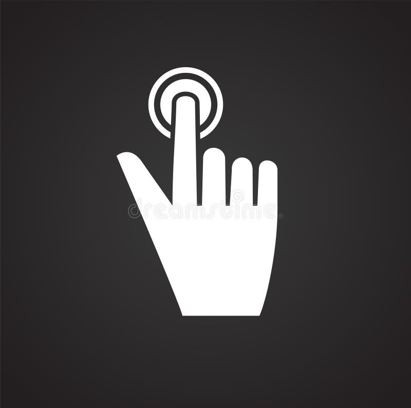 Pushing Hand Finger on Black Background Stock Vector - Illustration of ...