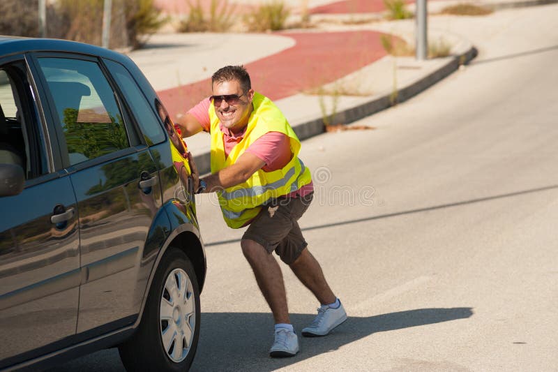 Pushing his car stock photo. Image of trouble, tired - 26457978 Pushing his car stock photo. Image of trouble, tired - 26457978