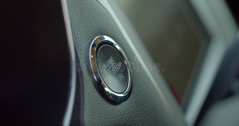 Pushing Power Ignition Button To Start Keyless Ignition Hybrid Car ...
