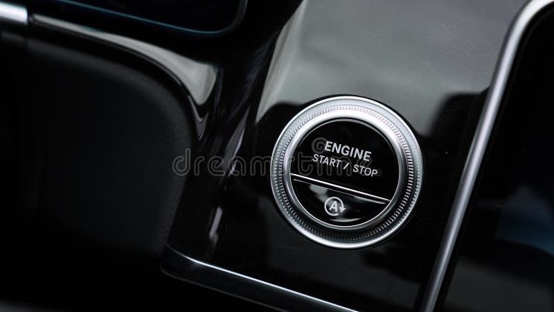 Pushing Power Ignition Button To Start Keyless Ignition Hybrid Car ...