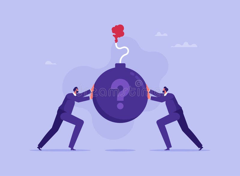 Pushing Problems and Troubles Onto Each Other Concept Stock Vector ...