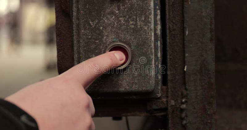 Pushing the Red Button in a Factory Stock Video - Video of incident ...