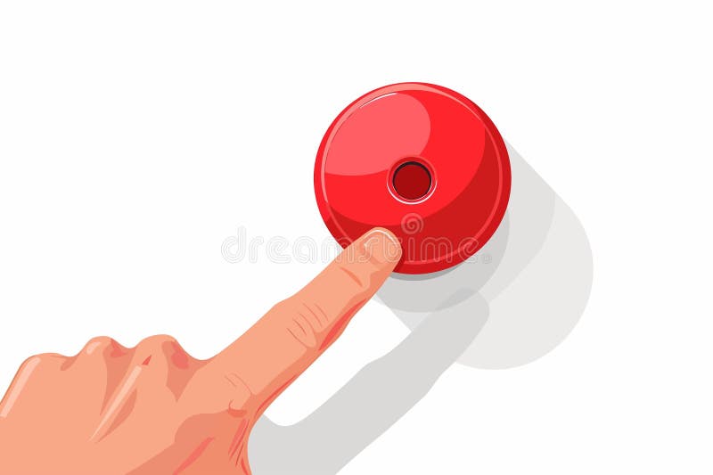 Pushing Red Button Stock Image Isolated Vector Style Stock Vector ...
