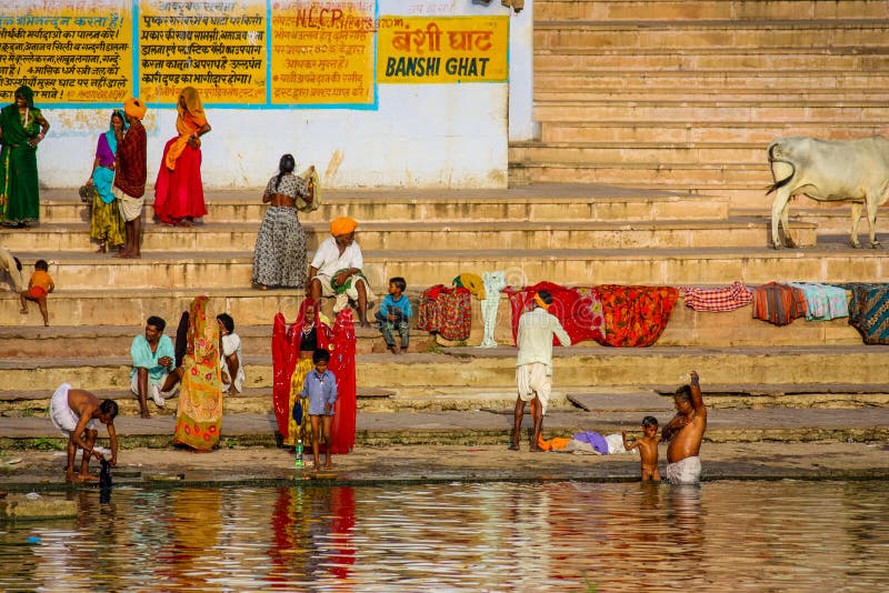 Pushkar, India - August 21, 2009: People Taking Holy Bath in the Lake ...