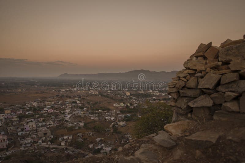 Pushkar View, Famous Hindu Pilgrimage Town, City Name Means Blue Stock ...