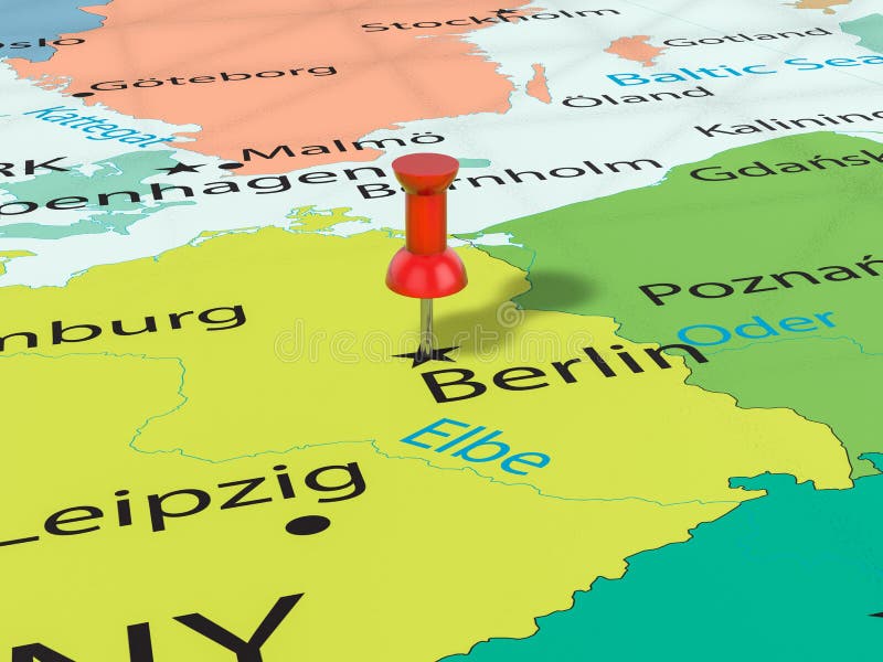Pushpin on Berlin map stock illustration. Illustration of geography ...