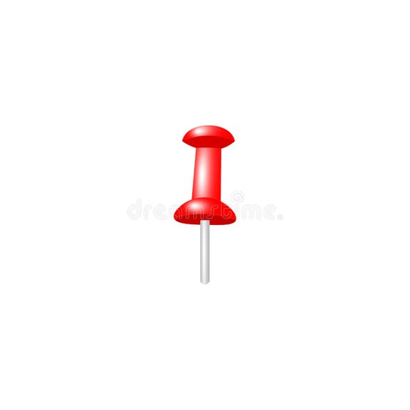 Pushpin Icon. Red Pin Vector. Stationery Object Shape. Office Sharp Symbol Stock Illustration ...