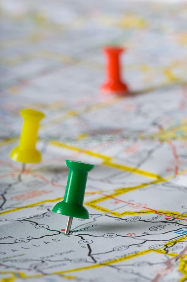 Pushpin on Map stock image. Image of steel, pinpoint, location - 2968993