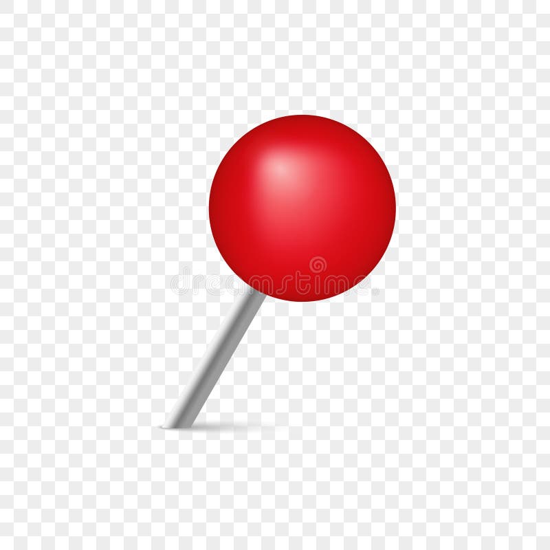 Pushpin with Metal Needle and Red Head. Plastic Circle Push Pin on ... Pushpin with Metal Needle and Red Head. Plastic Circle Push Pin on ...