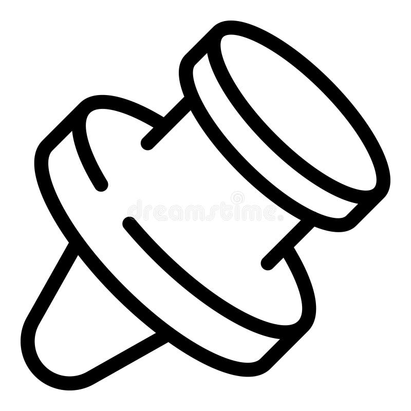 Pushpin Office Craft Icon Outline Vector. Drawing Pin Supply Stock ...