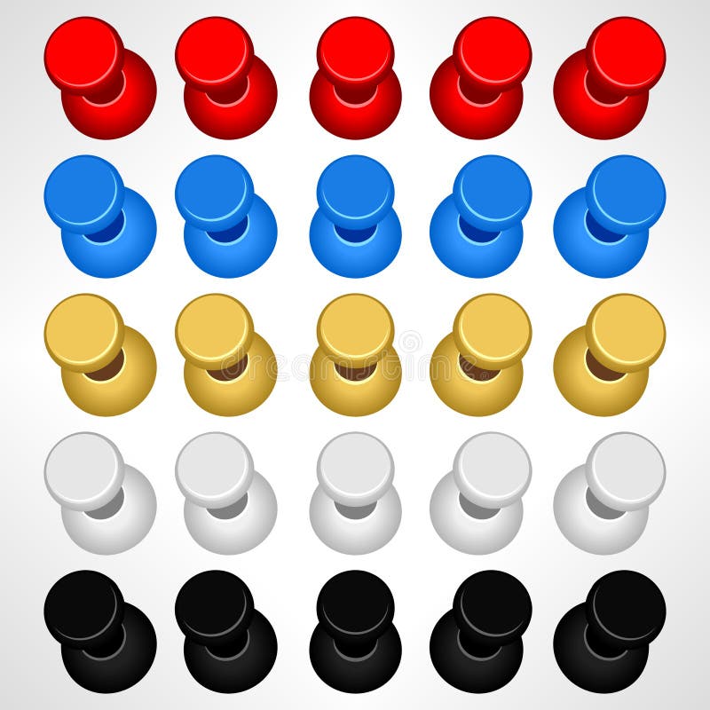 Pushpin Push Pins Colorful Vector Stock Vector - Illustration of metal ...
