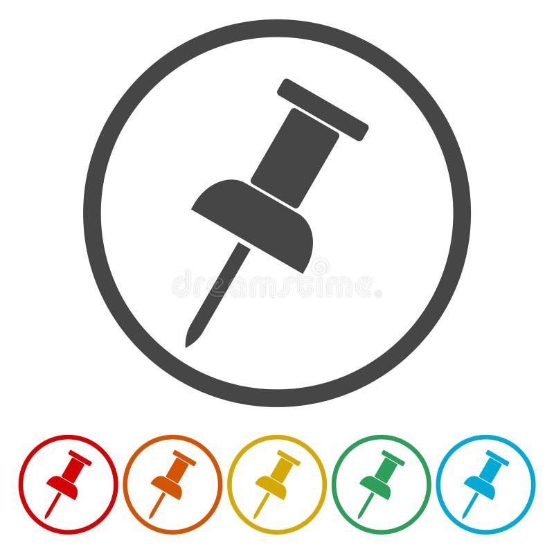 Pushpin Sign Icon. Pin Button Stock Vector - Illustration of quality ...