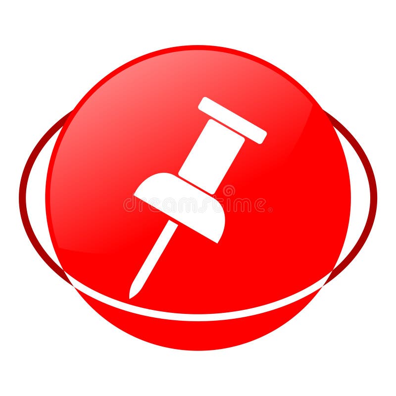 Pushpin Vector Illustration, Red Icon Stock Vector - Illustration of ...