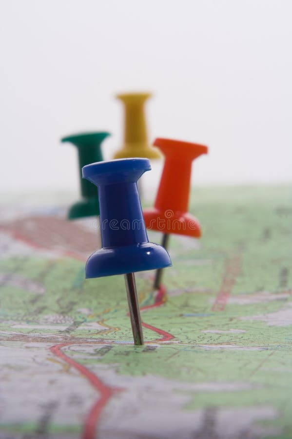 Pushpin on map stock photo. Image of guide, geographic - 8817094